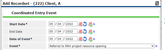 Recording Coordinated Entry Events – HMIS@NCCEH ZenGuide