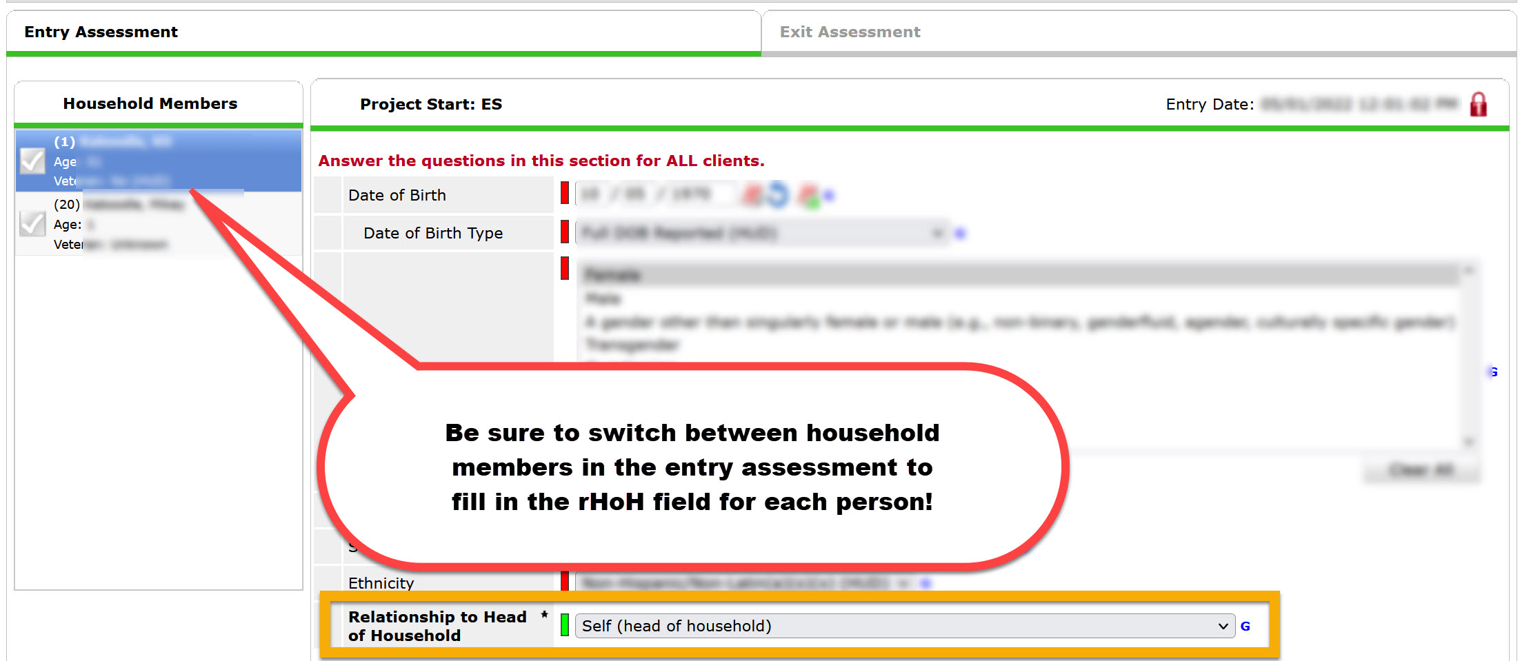 Relationship to Head of Household Field Guide: Household Tab vs. Entry ...