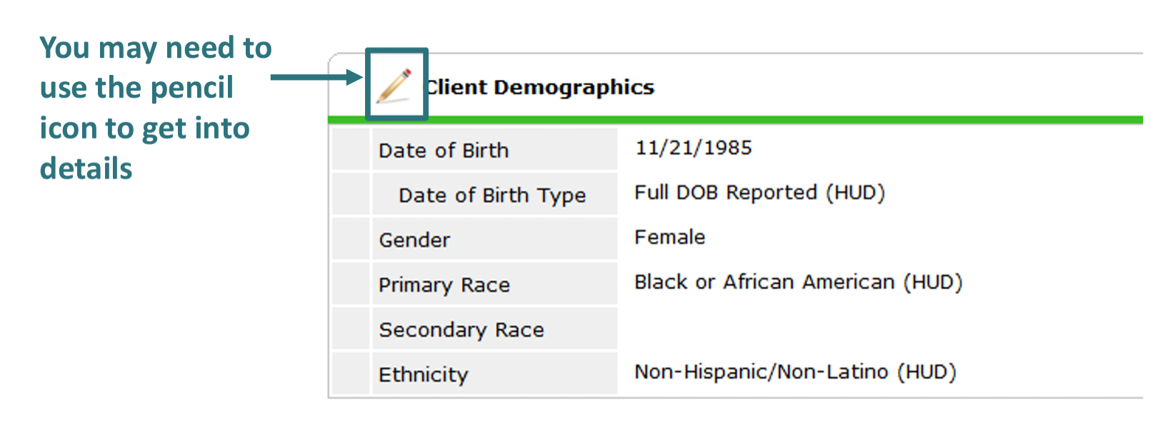 Using the History Color Bar to View and Edit Prior Responses in HMIS ...