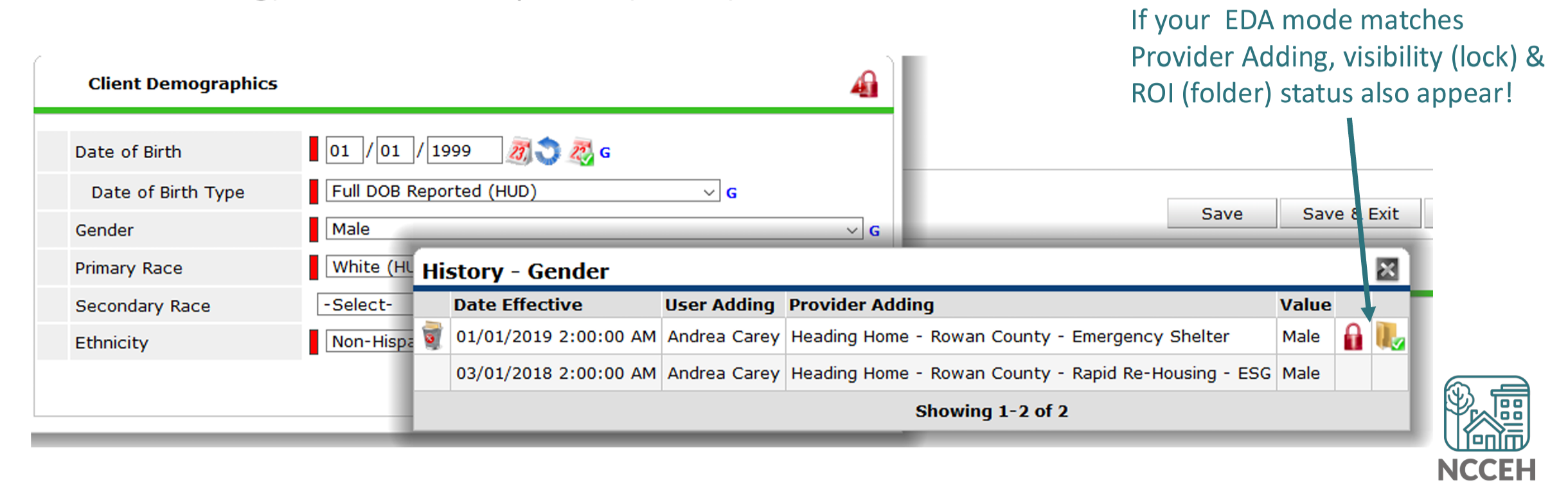 Using the History Color Bar to View and Edit Prior Responses in HMIS ...
